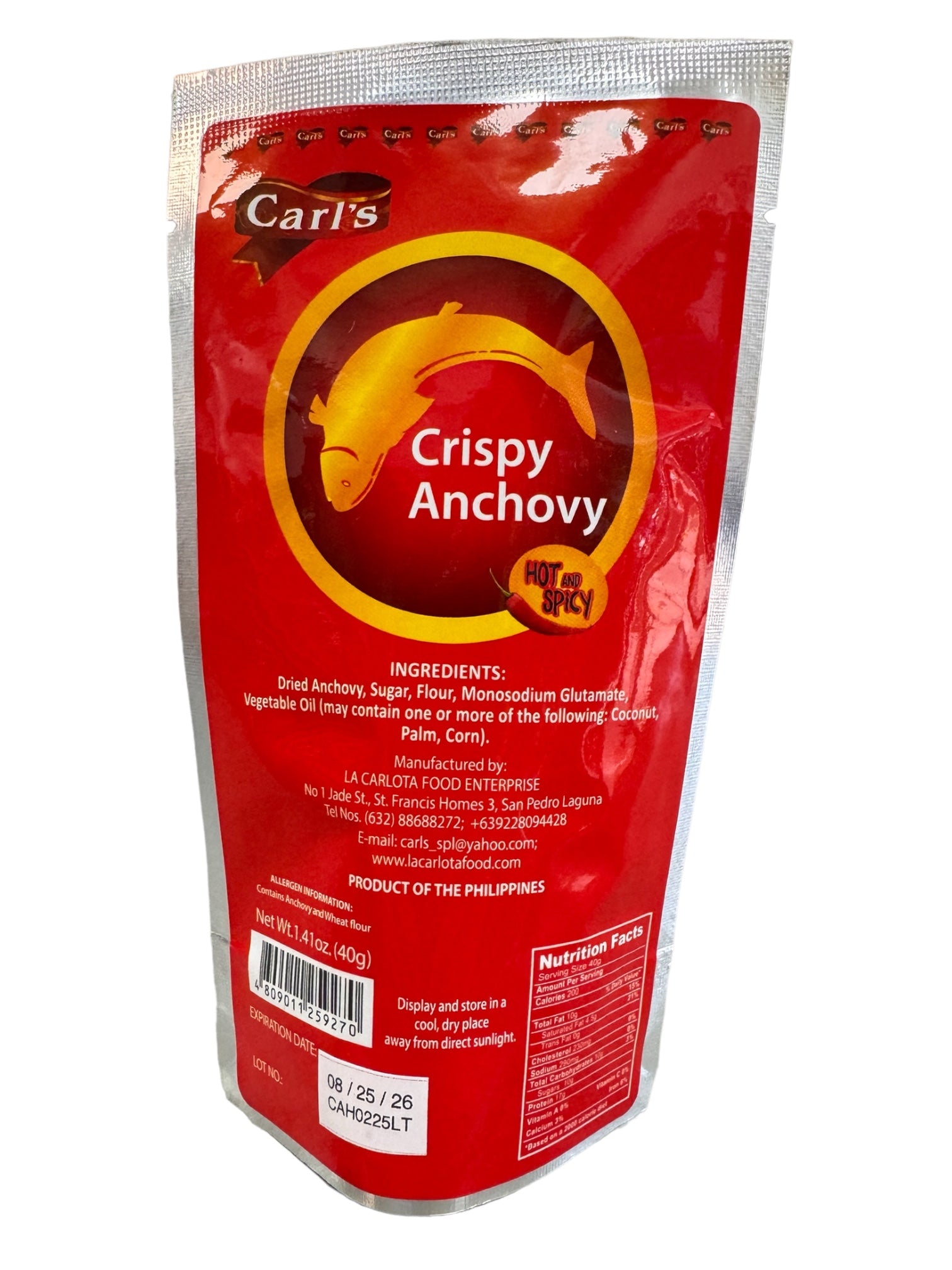 Carl's Crispy Anchovy Hot & Spicy 1.41 oz (40 g) – Pinoy Ako