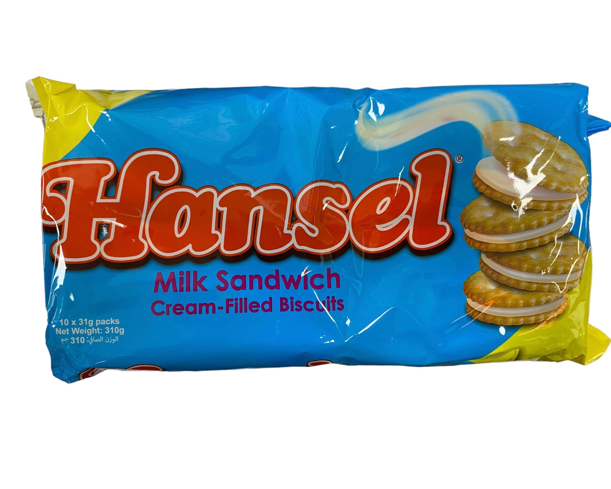 Hansel MILK sandwich Cream-Filled Biscuits 10 x 31g packs – Pinoy Ako